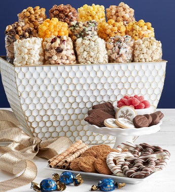 Holiday Popcorn Tins | Holiday Gift Baskets | The Popcorn Factory