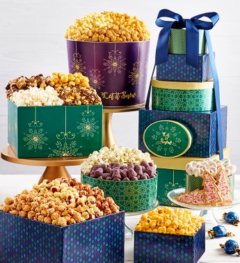 Holiday Popcorn Tins | Holiday Gift Baskets | The Popcorn Factory