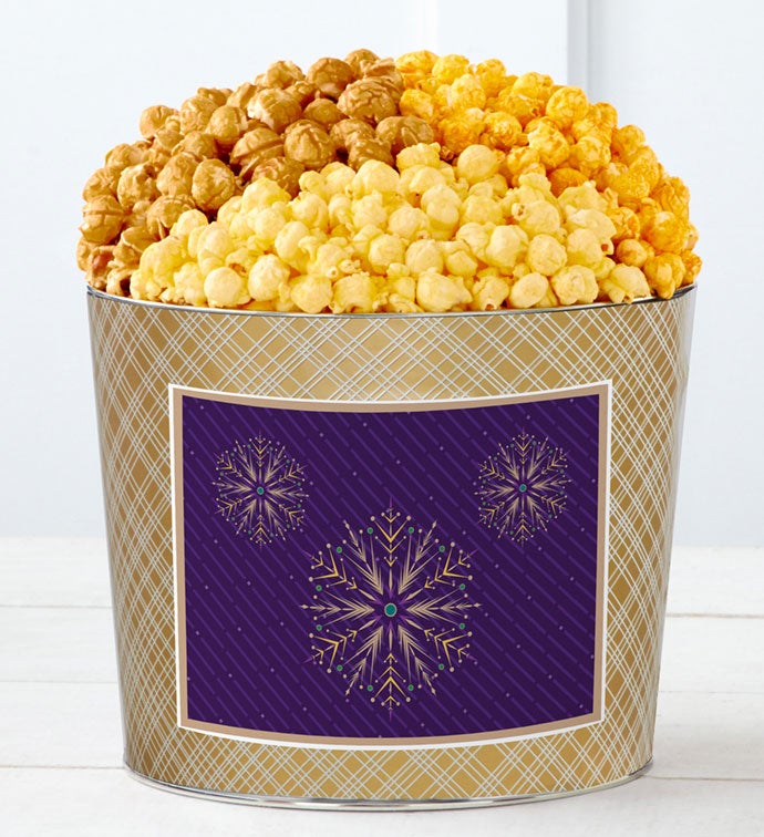 Tins With Pop® Gold Snowflake - Purple | The Popcorn Factory