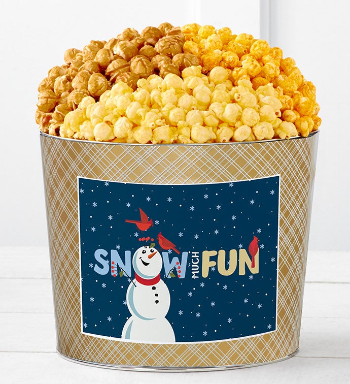 Tins With Pop® Snow Much Fun Snowman | The Popcorn Factory