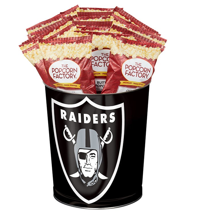 Las Vegas Raiders 3 Flavor Popcorn Tin | The Popcorn Factory