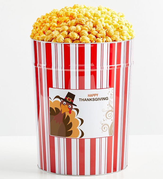 Tins With Pop® 4 Gallon Happy Thanksgiving Turkey | The Popcorn Factory