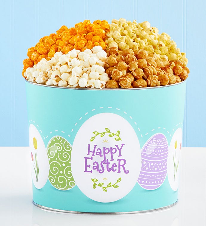 Happy Easter 2 Gallon 3 Flavor Popcorn Tin | The Popcorn Factory