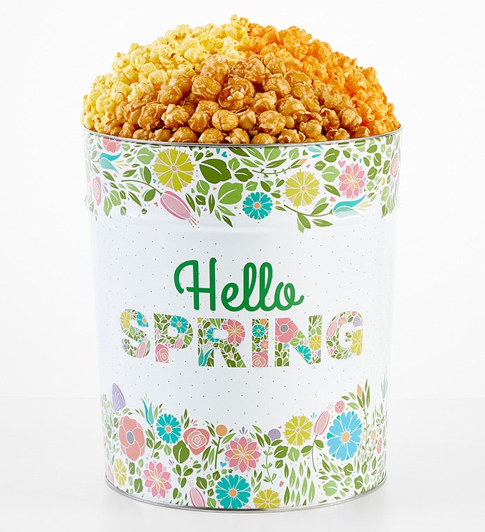 Swing Into Spring 3 1/2 Gallon 3 Flavor Popcorn Tin | The Popcorn Factory