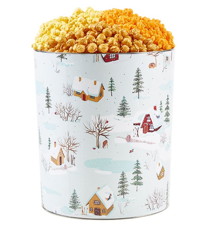 Let It Snow 6 1/2 Gallon 3 Flavor Popcorn Tin | The Popcorn Factory