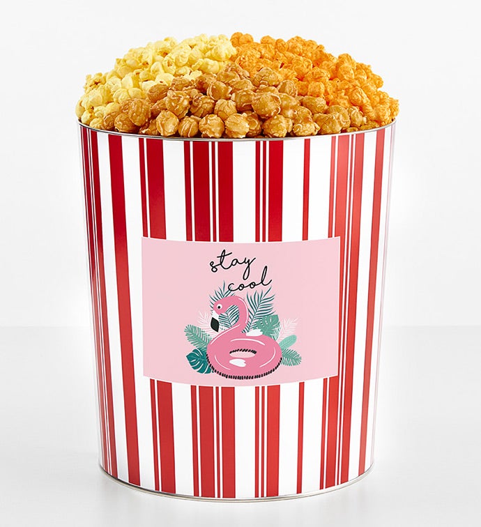 Tins With Pop® 3.5 Gallon Stay Cool Flamingo | The Popcorn Factory