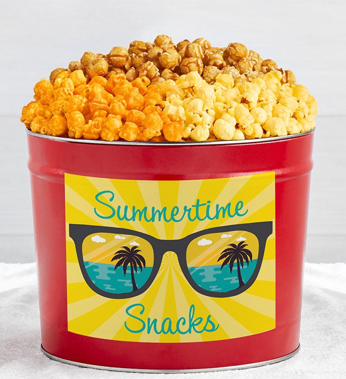 Tins With Pop® Summertime Snacks | The Popcorn Factory | 1002-P-70229