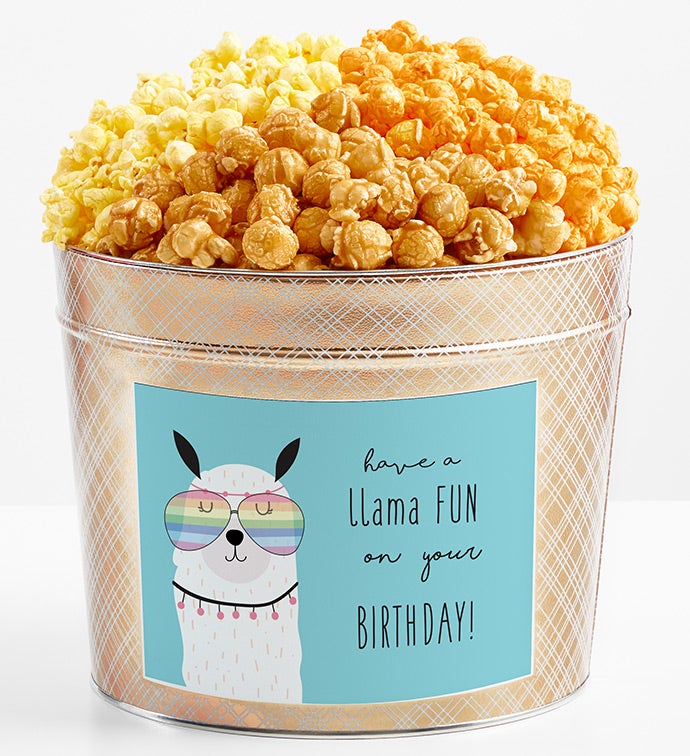Tins With Pop® Have A Llama Fun Birthday from The Popcorn Factory