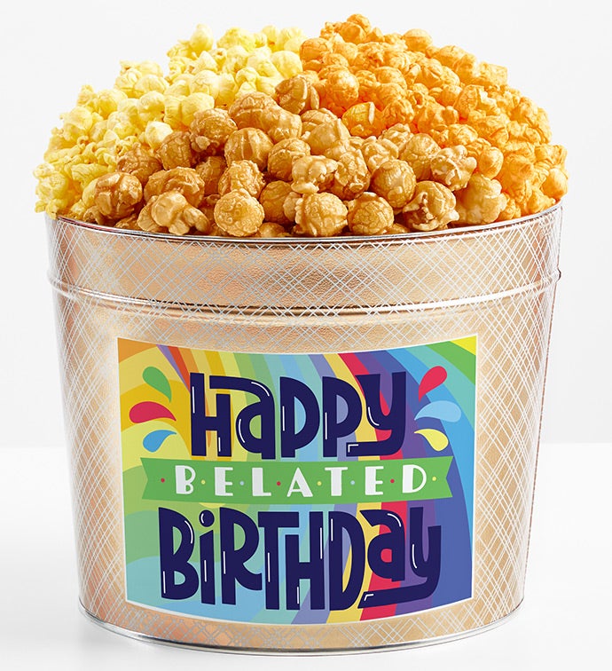 Tins With Pop® Happy Belated Birthday | The Popcorn Factory