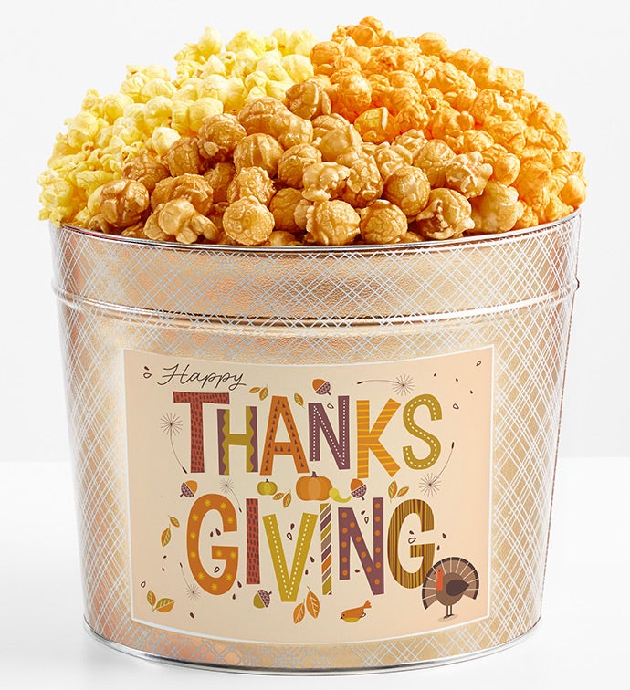 Tins With Pop® 1.75 Gallon Happy Thanksgiving 3 Flavor | The Popcorn ...