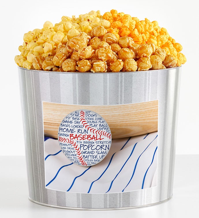 Tins With Pop® Baseball | The Popcorn Factory